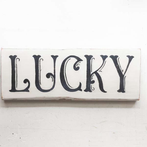 Lucky Reclaimed Wood Sign Wall Art – foxandpennydesign.com